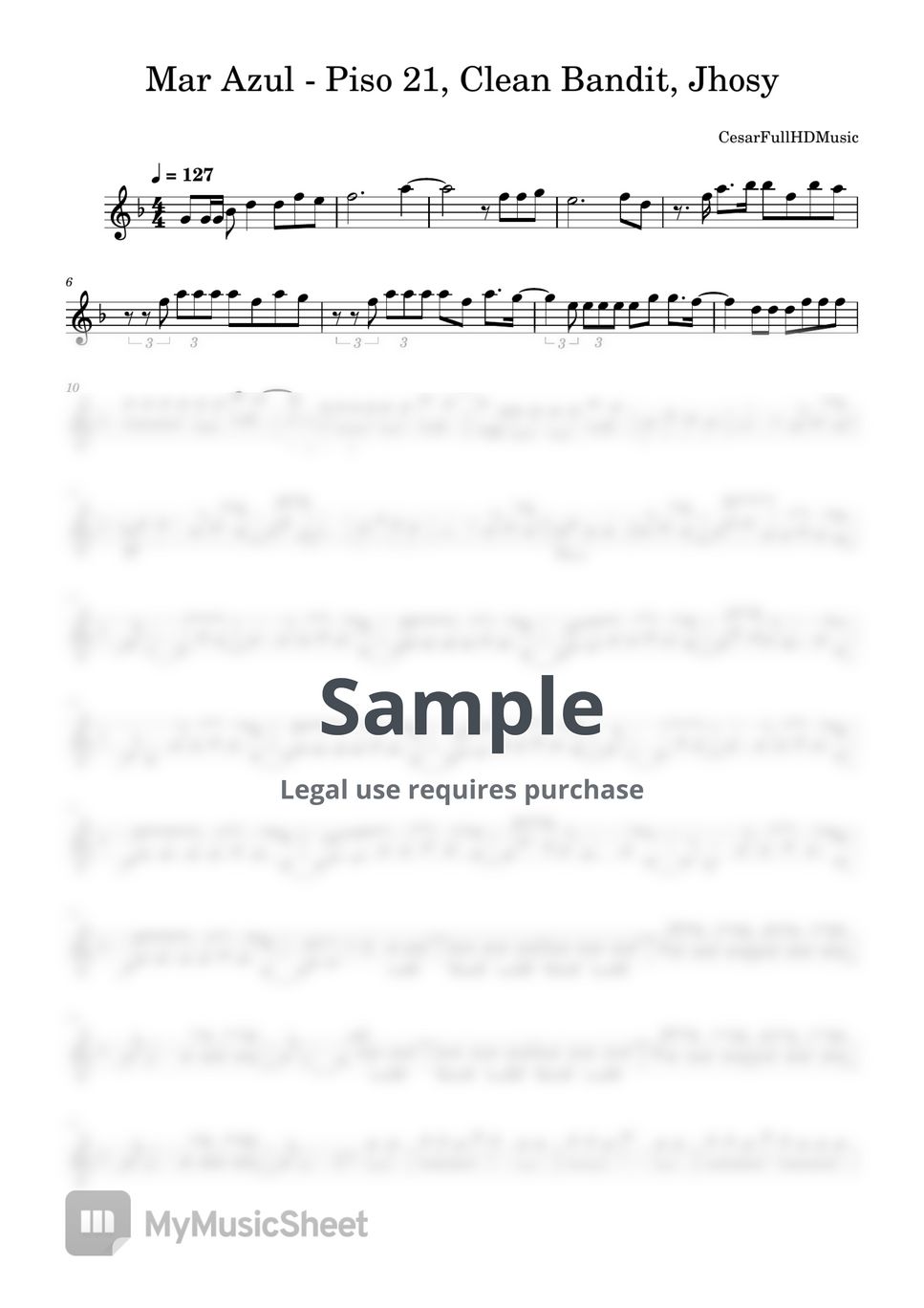Piso 21, Clean Bandit, Jhosy - Mar Azul Sheets