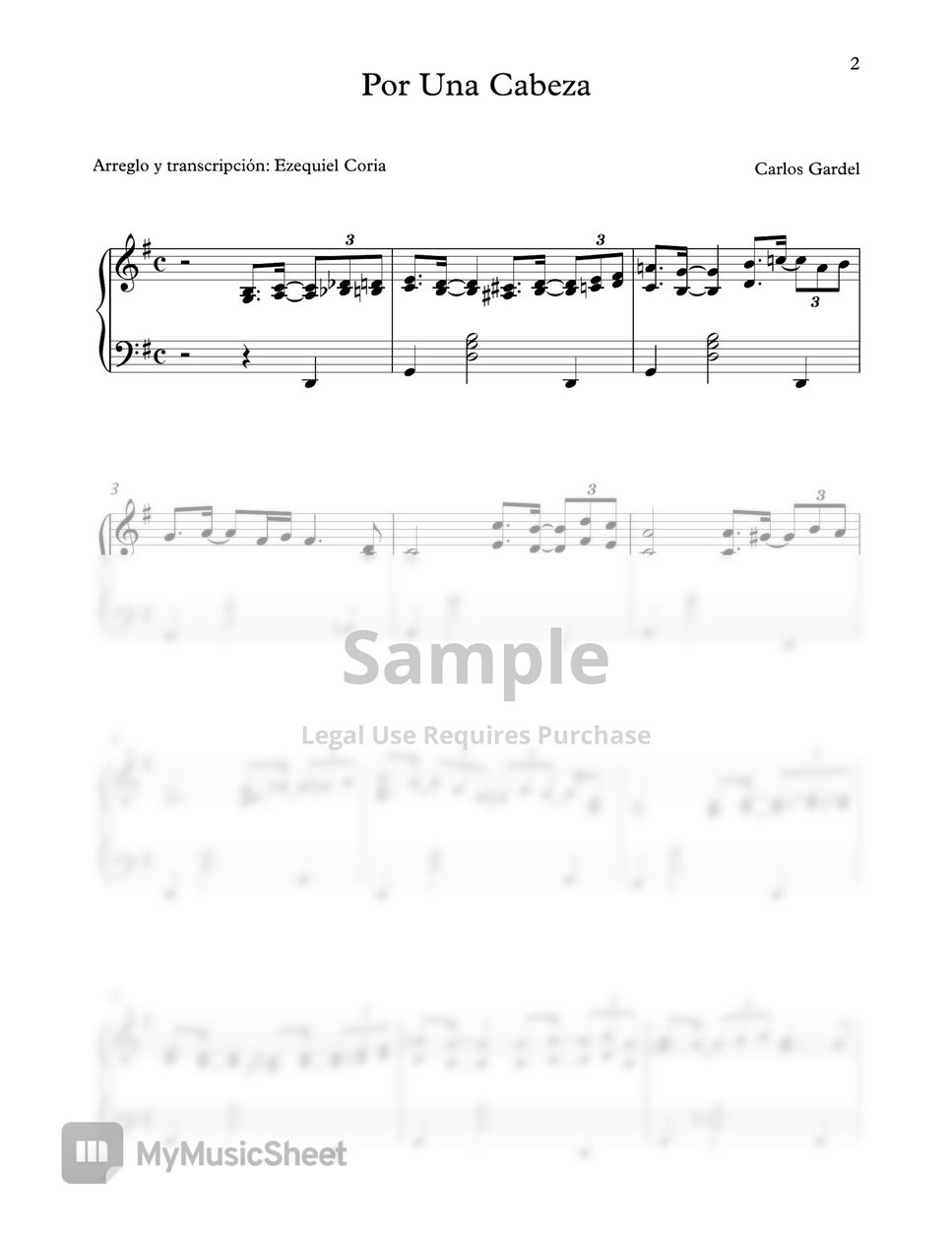 Carlos Gardel - Por Una Cabeza Sheets by Ezequiel Coria