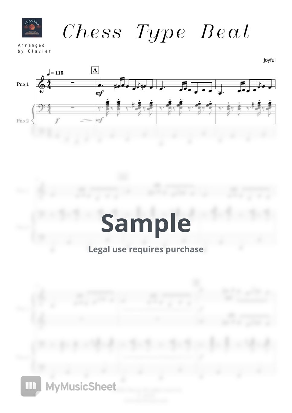 Joyful - Rat Dance - chess type beat Sheet Music by Clavier