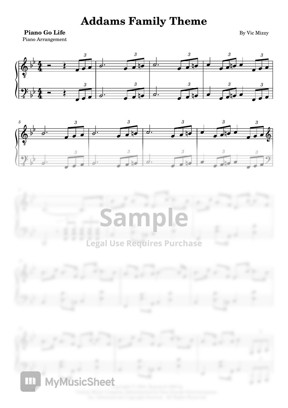Opening Theme - Addams Family แผ่น by Piano Go Life