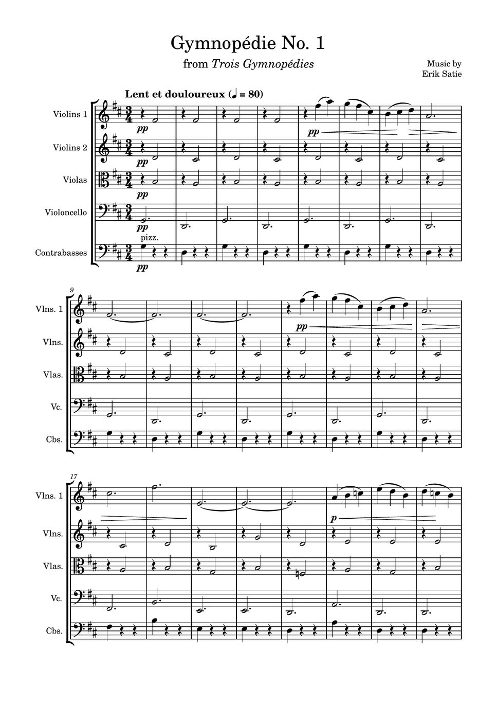 Erik Satie - Gymnopedie No. 1 (String Orchestra) Sheets by Estreguin