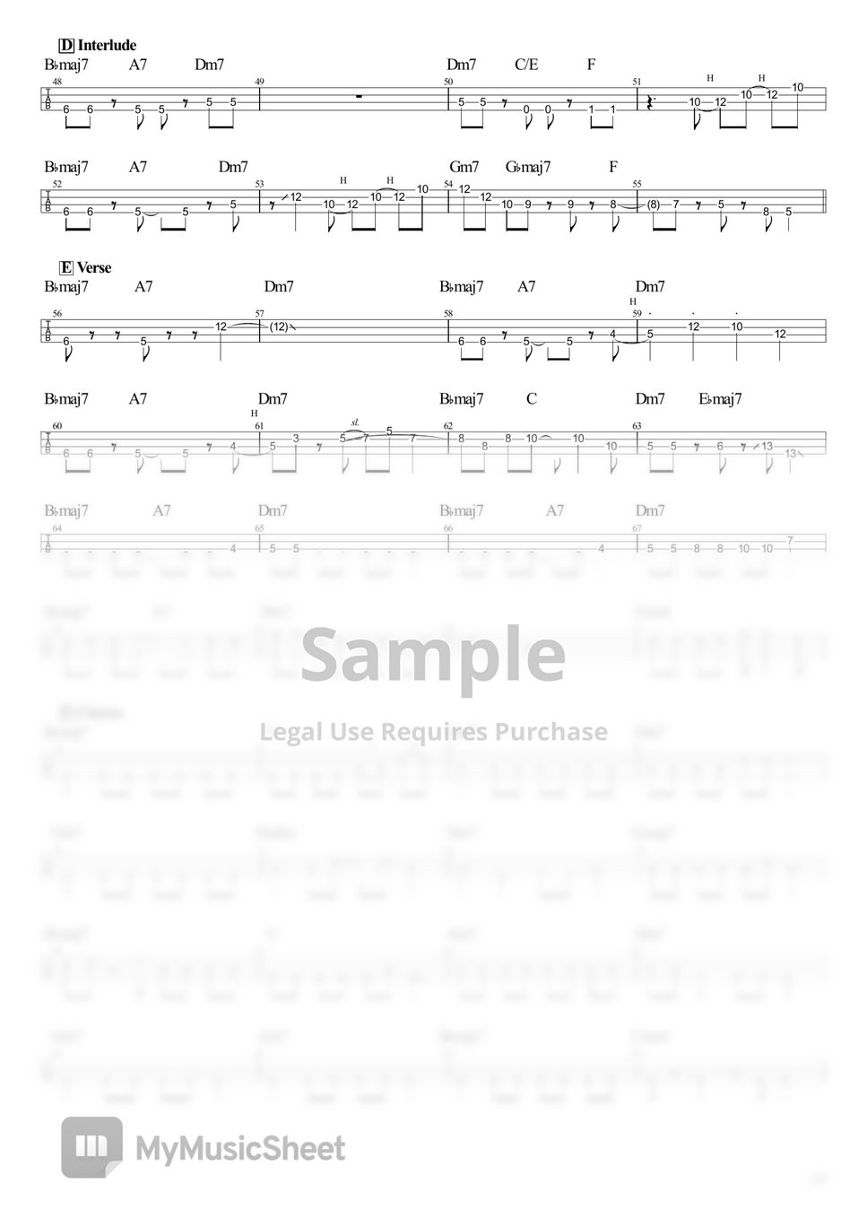 結束バンド 青春コンプレックス Tabのみ ベース Tab譜 4弦 楽譜 By Ts Bass Score