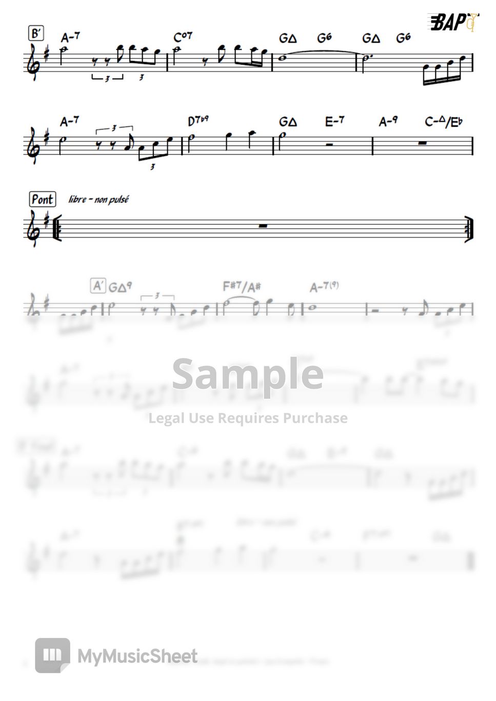 Luiz Bonfà - Perdido de Amor [Lost in Love] (Leadsheet (Melody + Chords ...