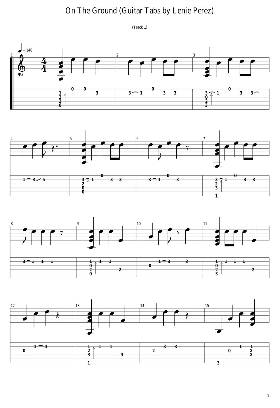 ROSÉ - On The Ground (guitar tabs) Sheets by lenie perez