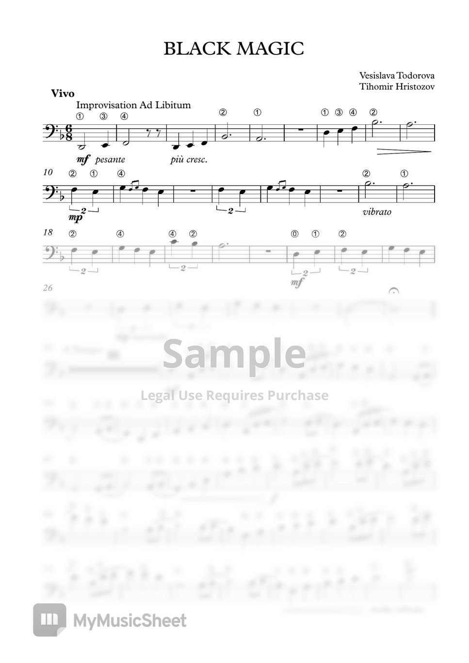 Vesislava Todorova - Black Magic (+Finger Marks) Sheet Music