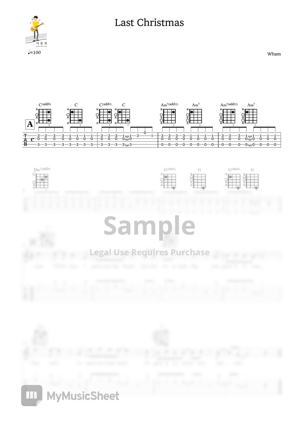wham - Last Christmas (Guitar Duet Fingerstyle) Sheets by 서동욱