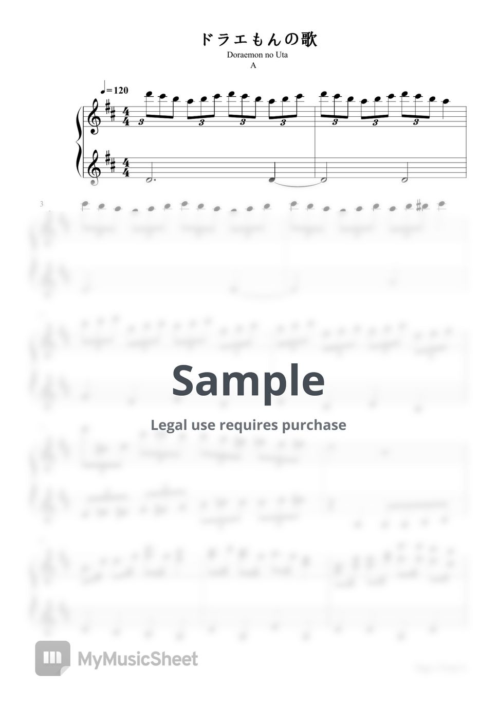 Kumiko Osugi - Doraemon no Uta (Doraemon Theme) Sheets by dogemusic