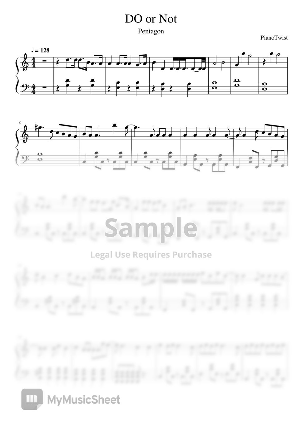 Pentagon - Do or Not Piano Sheet Music PDF | Piano Twist | mymusic5