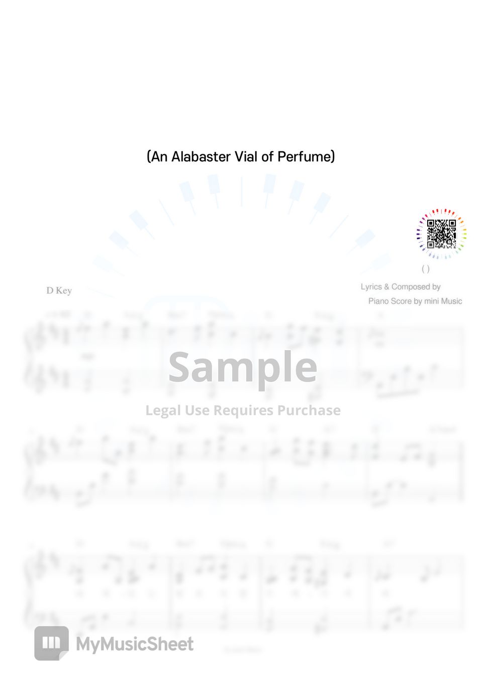 박정관 An Alabaster Vial Of Perfume 내게 있는 향유 옥합 Korea Ccm 악보 By Mini