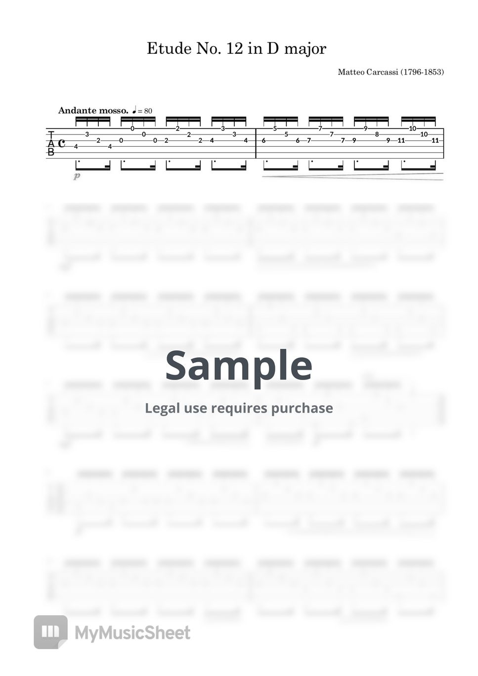 Matteo Carcassi - Etude No. 12 Sheets by Juan Carlos Felix