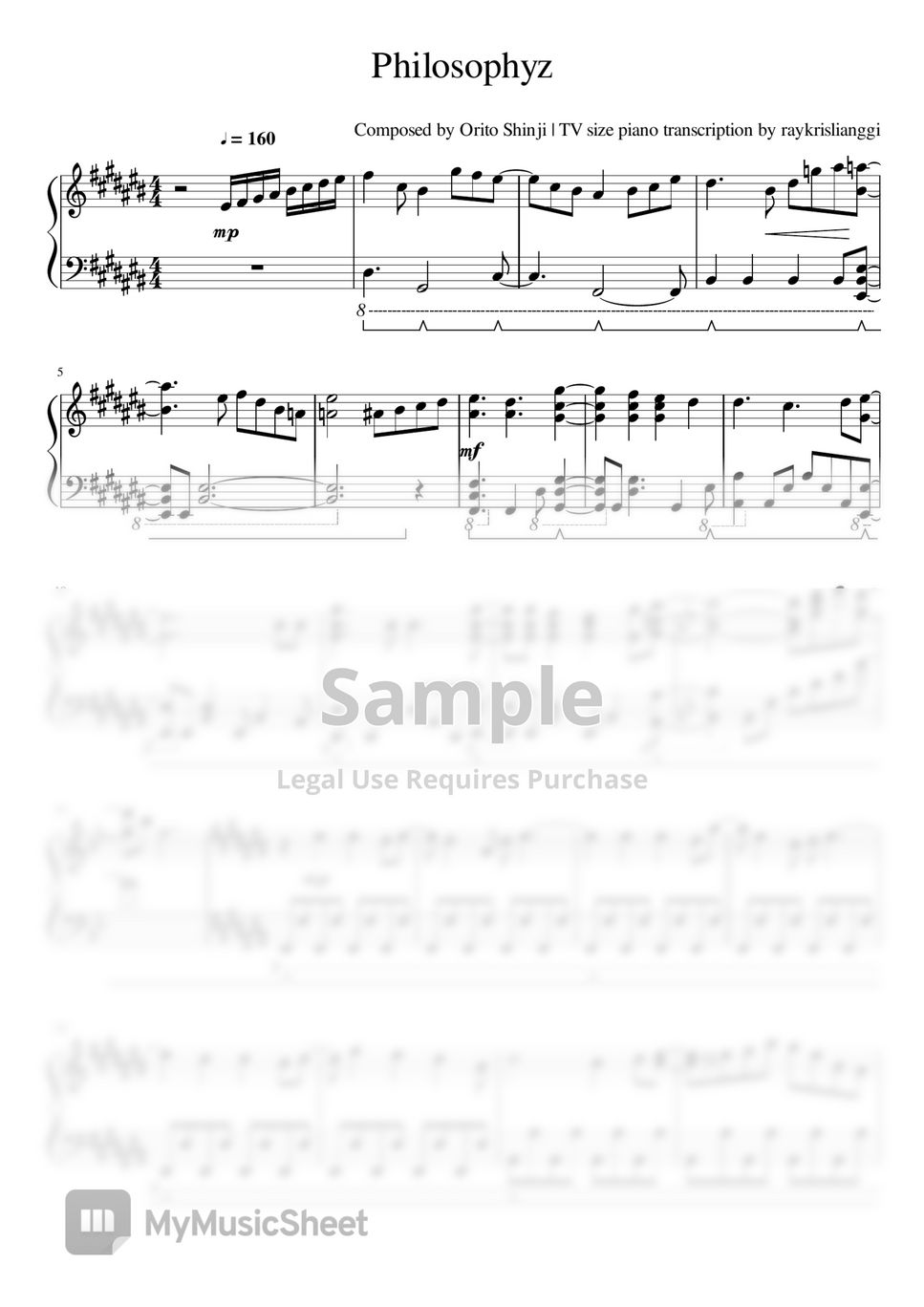 Rewrite OP - Philosophyz (TV Size) Sheets