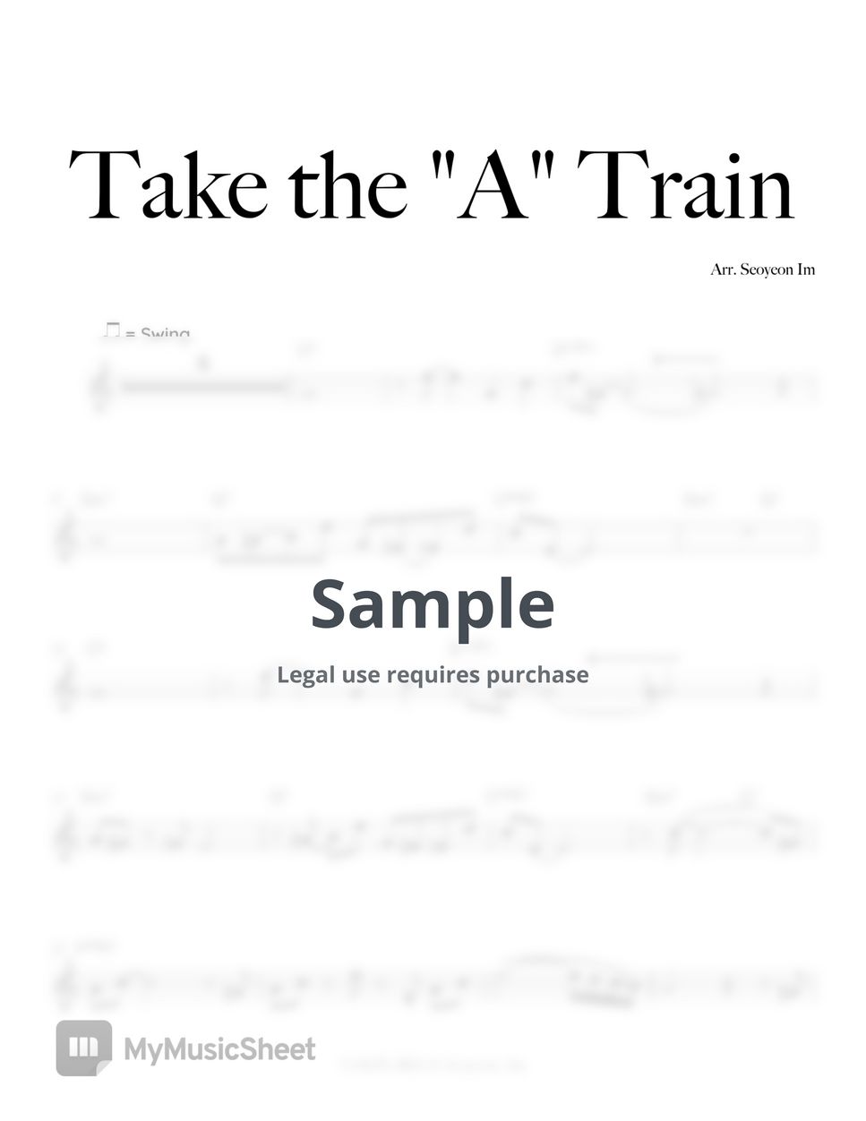 Duke Elington - Take the "A" Train (Jazz Violin Ver) Sheet Music by ...