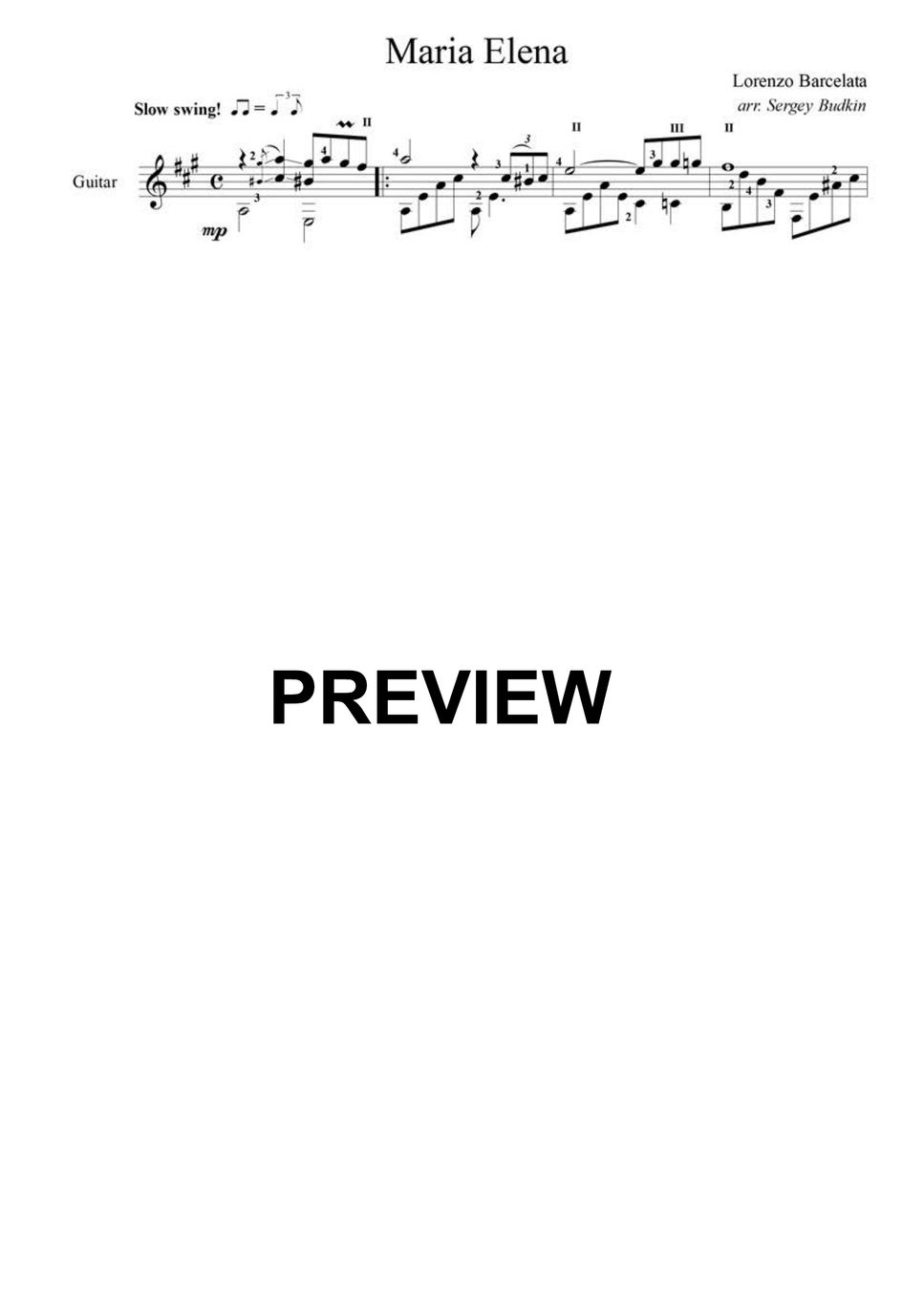 Lorenzo Barcelata - Maria Elena Sheet by Buddy_King