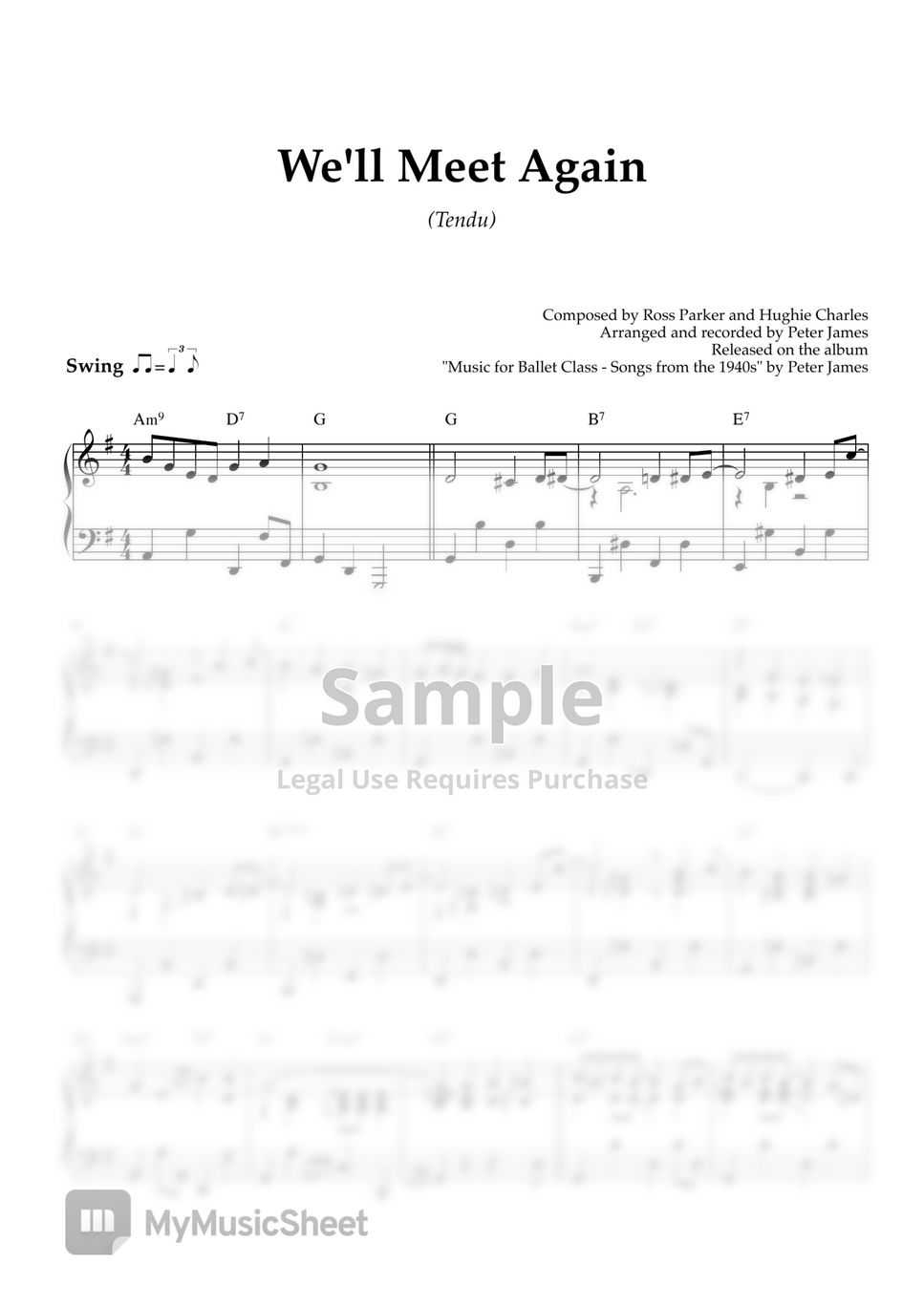 Ross Parker, Hughie Charles - We'll Meet Again Sheet Music by Peter James