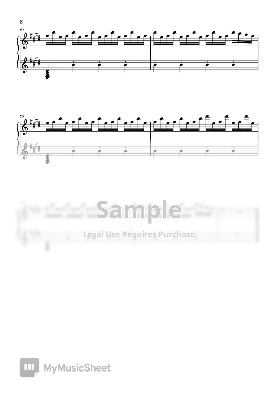 Blue Archive OST - Midnight Trip (Easy ver) Sheet Music by Haren Easy Piano