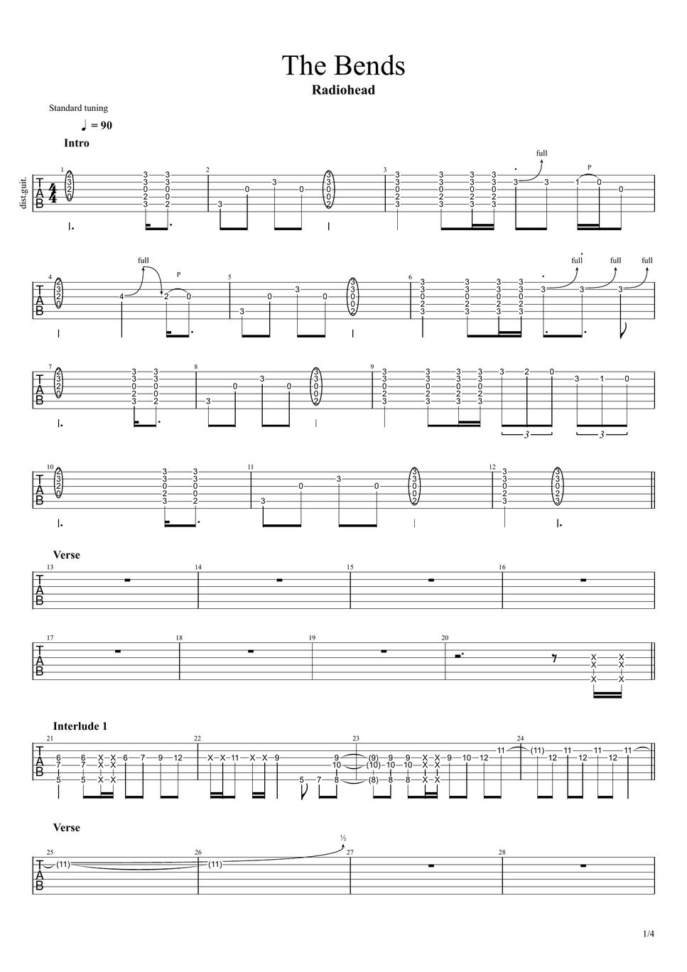 Radiohead - The Bends แผ่น by DCGuitar