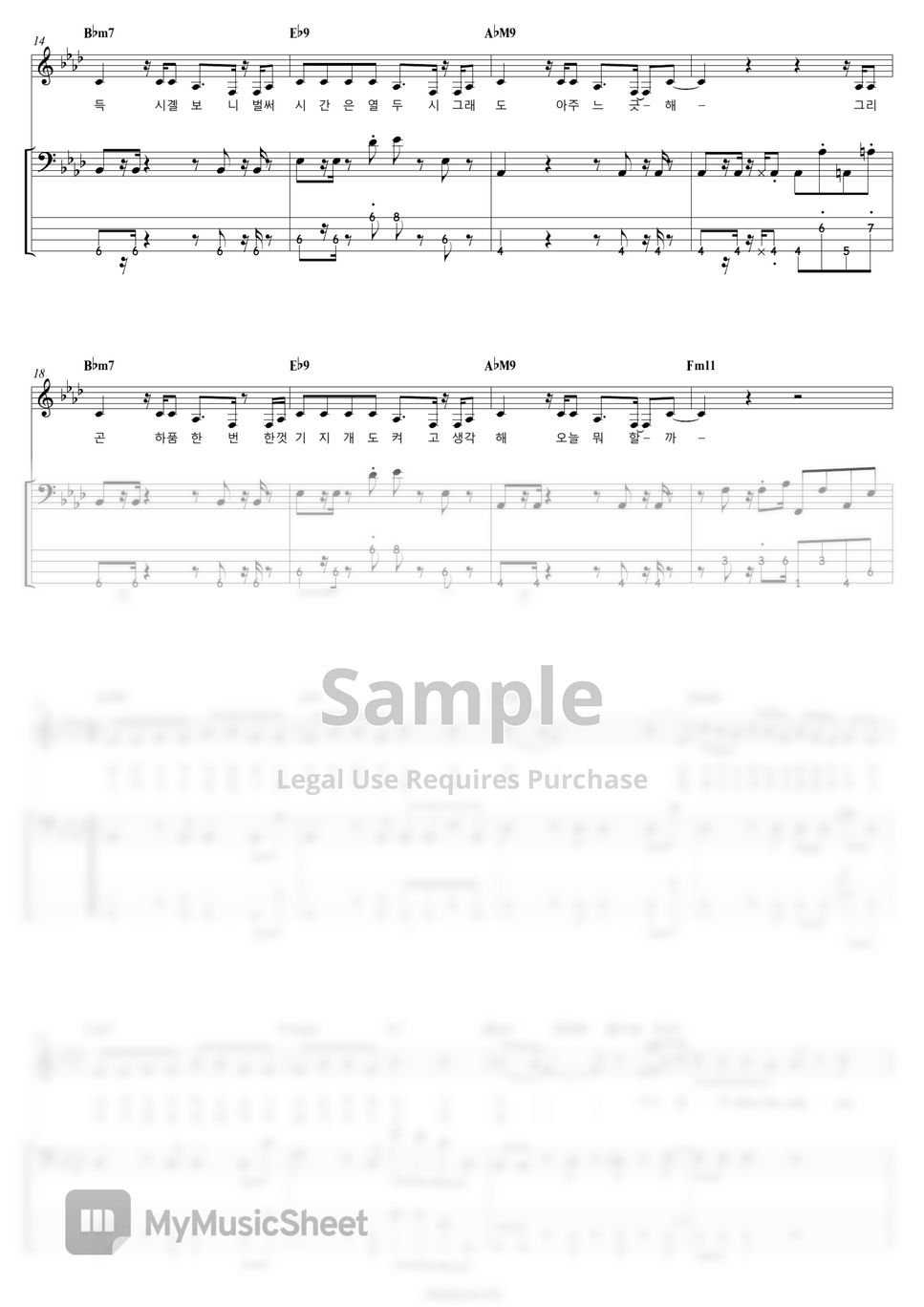 TAEYEON - Weekend | Bass / Backing Track Sheets