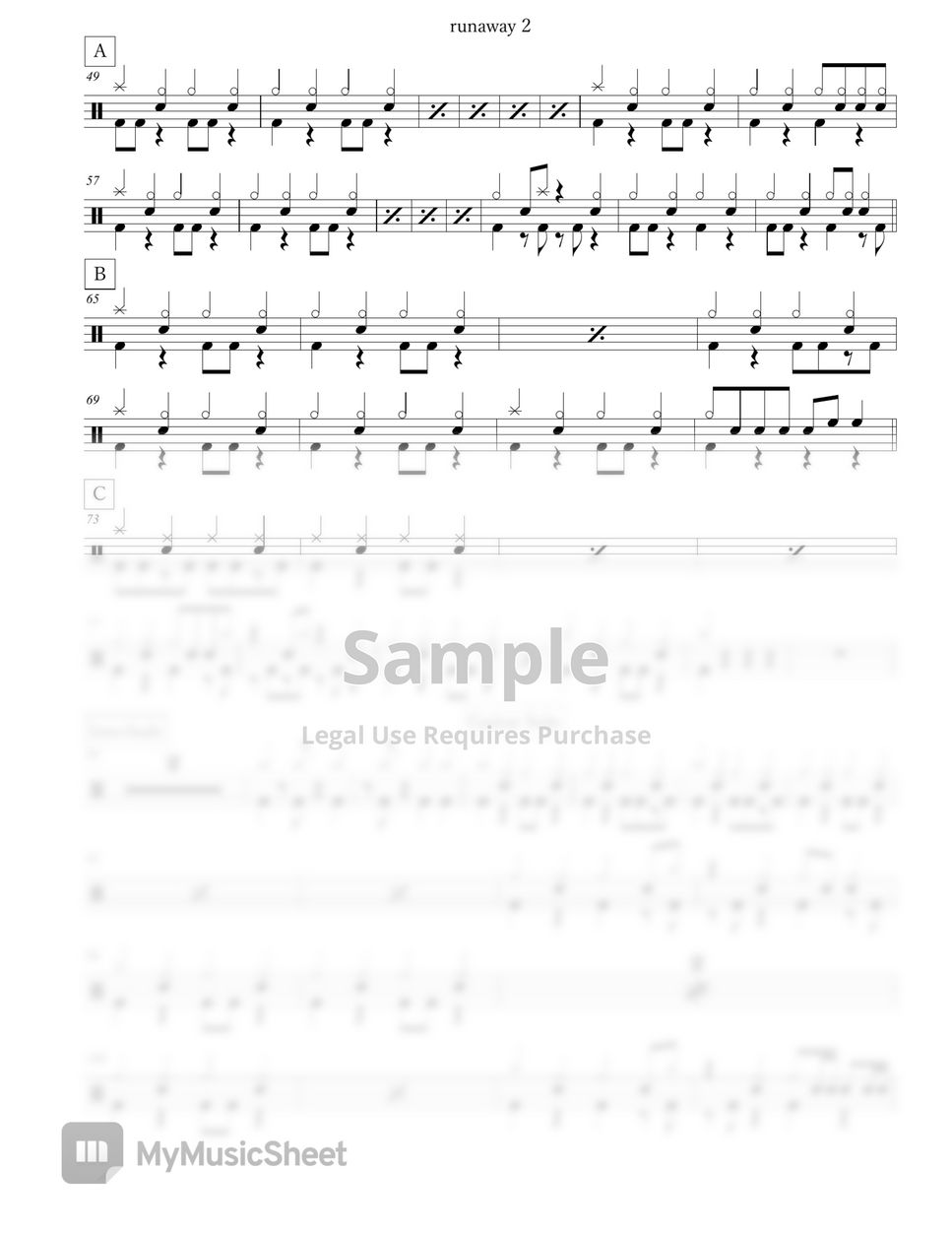 Bon Jovi - runaway Sheets by Arkadia Drums