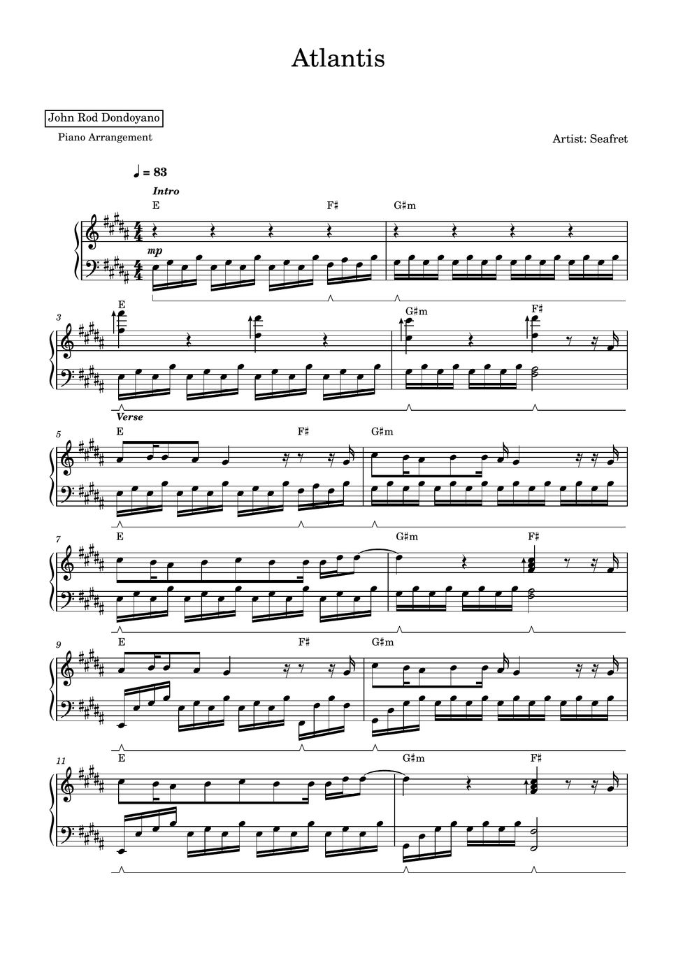 Seafret - Atlantis (PIANO SHEET) Nuty by John Rod Dondoyano