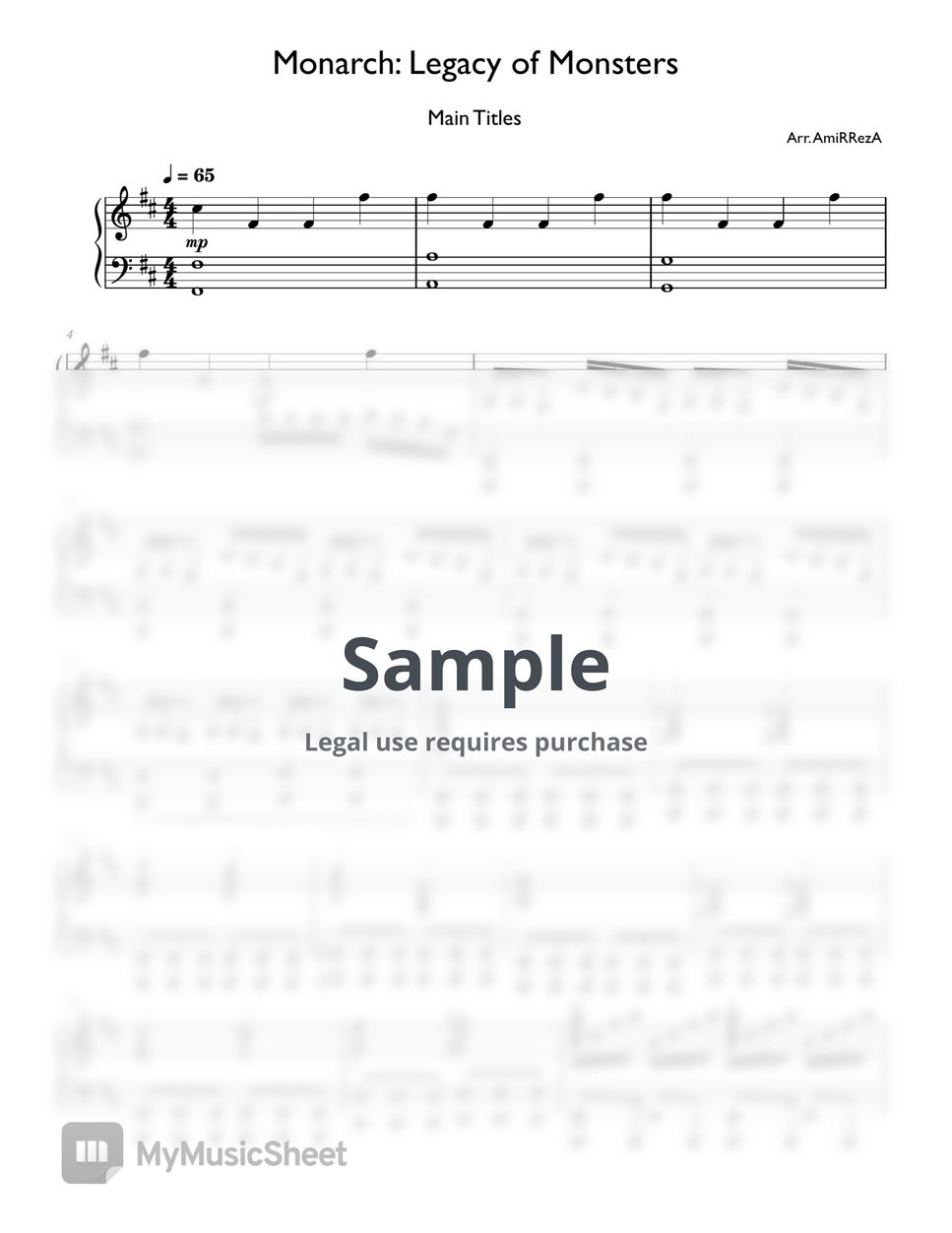 Leopold Ross - Main Titles (Monarch: Legacy of Monsters) Lembar Musik by AmiRRezA