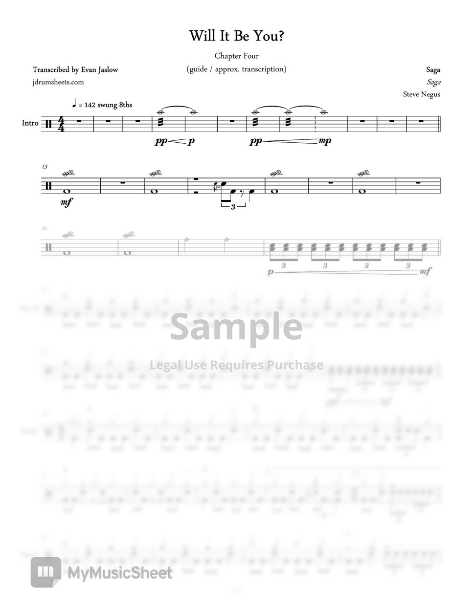 Saga - Will It Be You? (Chapter Four) Sheets by Evan Jaslow