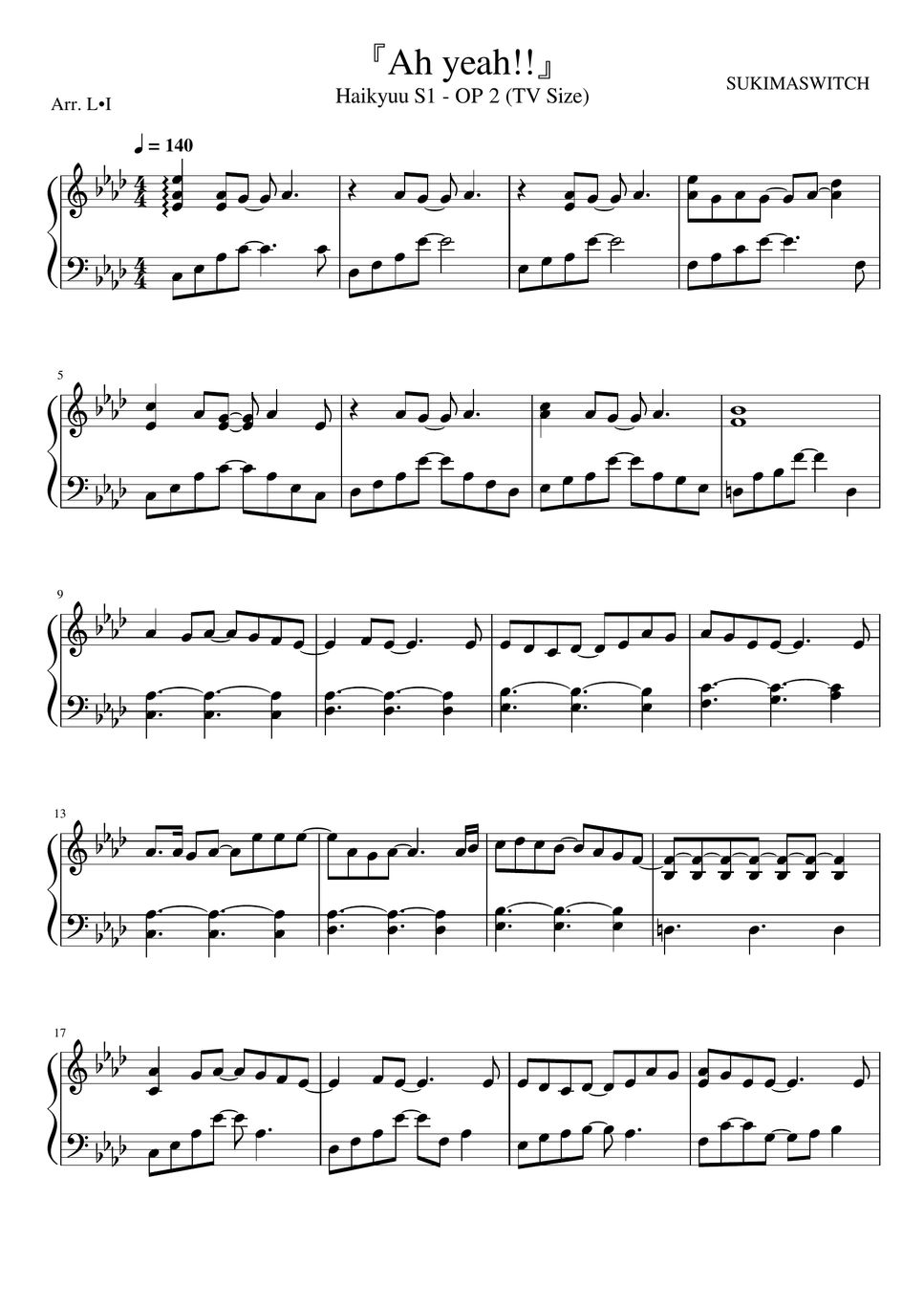 Haikyuu!! - 『Ah yeah!!』 Sheet by L•I
