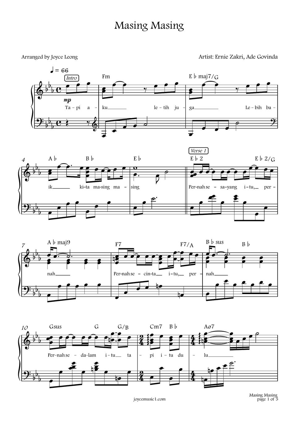 Ernie Zakrii - Masing Masing Sheets by Joyce Leong