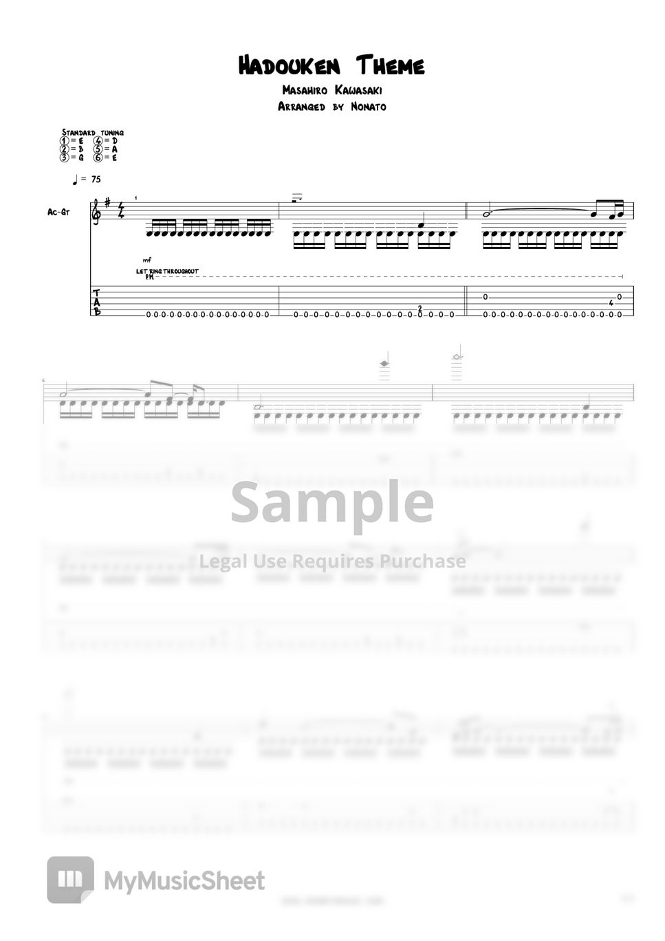 Yoko Shimomura, Isao Abe - Hadouken Theme [Street Fighter II V] Hoja by ...