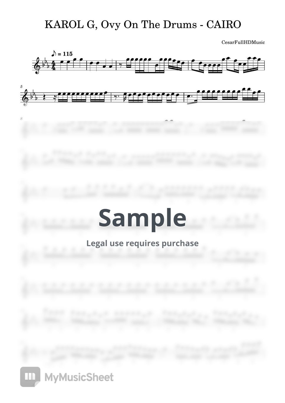 KAROL G, Ovy On The Drums - CAIRO Sheets