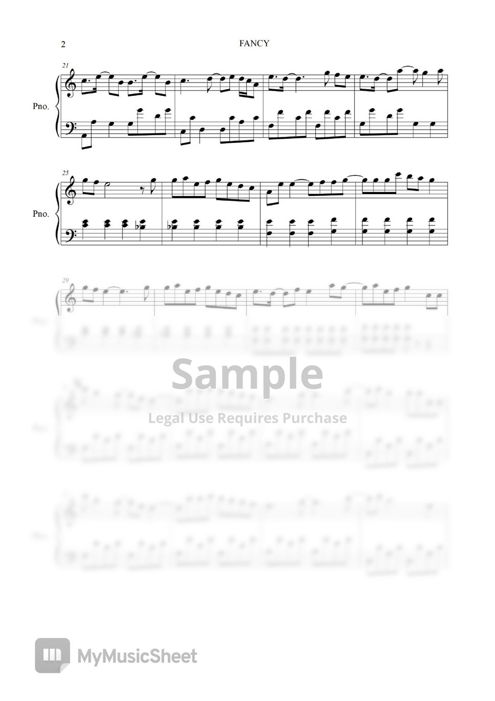 TWICE - FANCY (EASY Piano) Partitura by freestyle pianoman