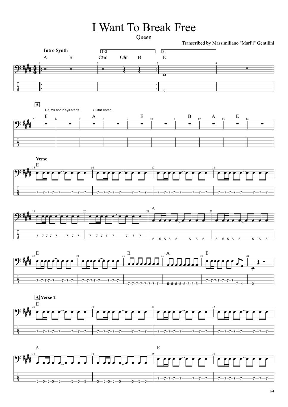 Queen - I want to break free แผ่น by Massimiliano Gentilini