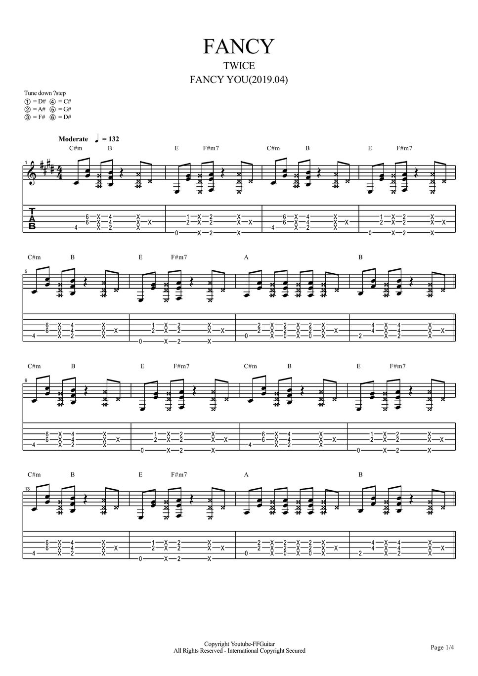 TWICE - FANCY Guitar cover. Sheets