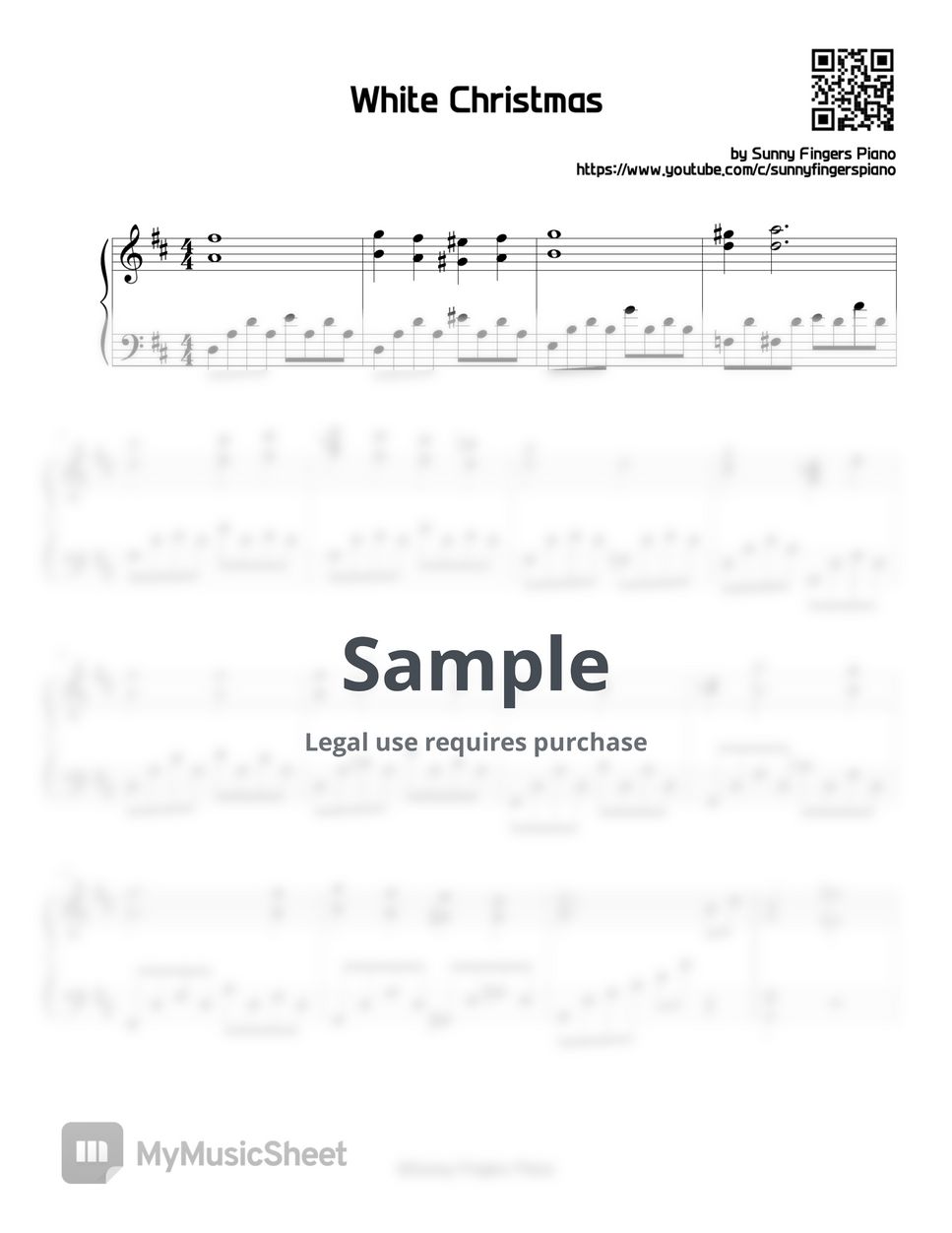 Christmas Carol - White Christmas 악보 by Sunny Fingers Piano