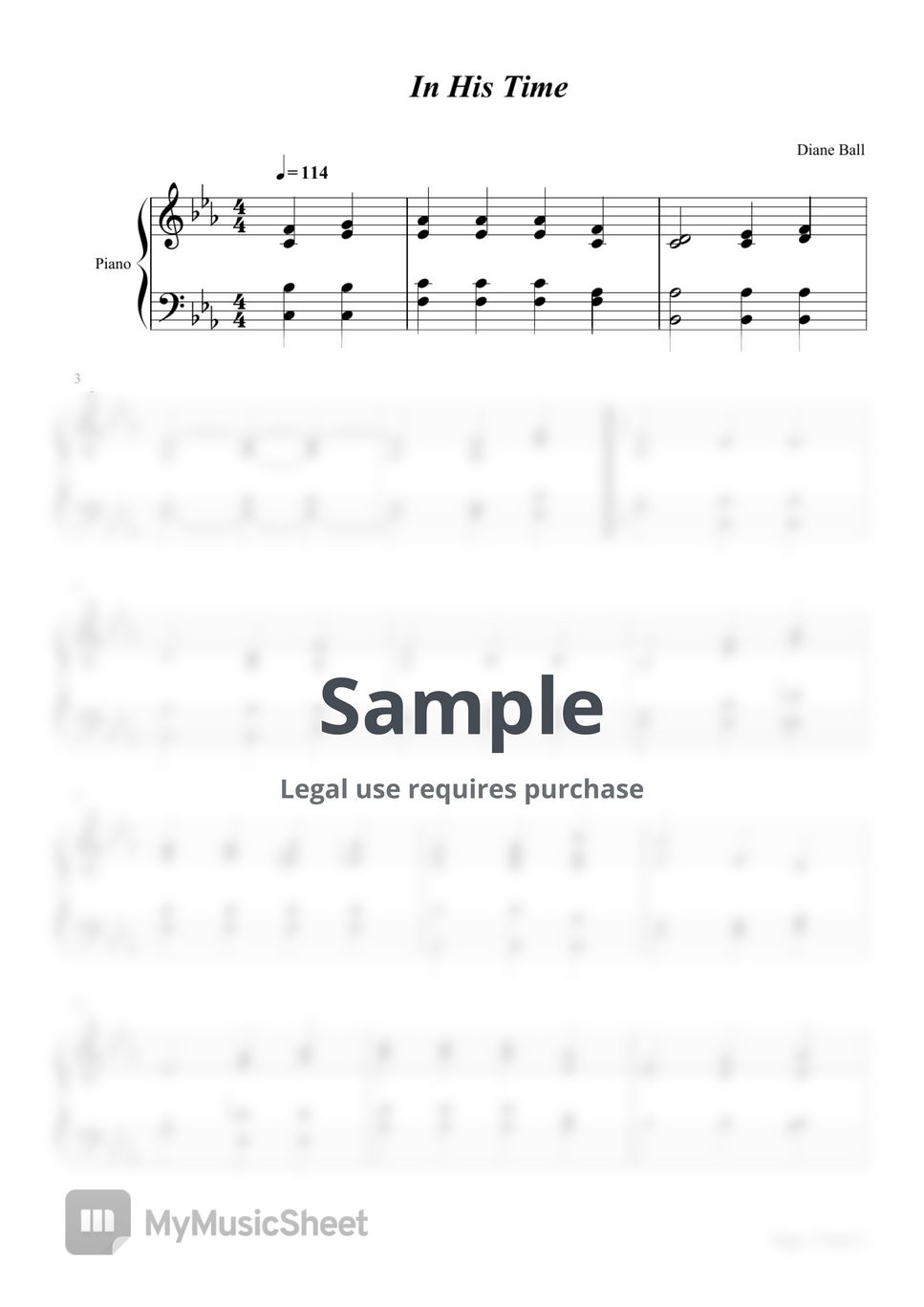 Diane Ball - In His Time (Diane Ball) Sheet Music by dogemusic