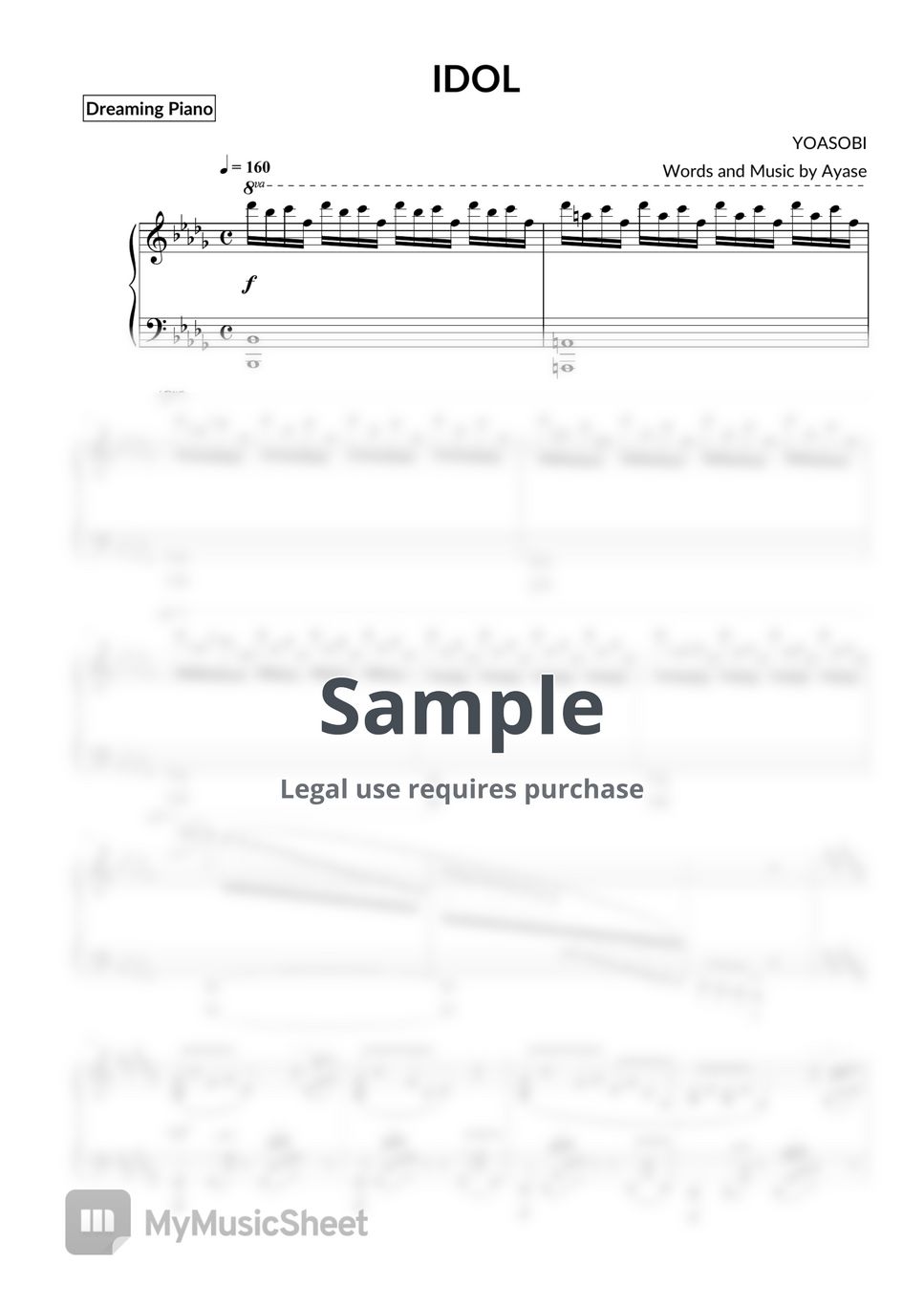 YOASOBI - IDOL Sheet Music by Dreaming Piano