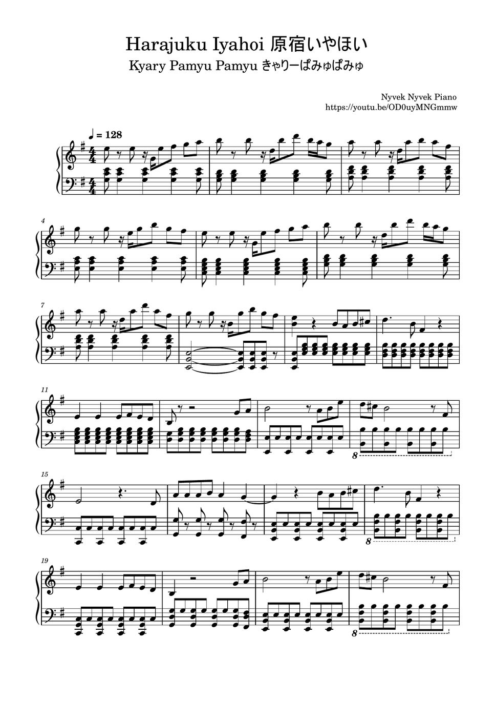 Kyary Pamyu Pamyu - Harajuku Iyahoi Bản nhạc by Nyvek Nyvek Piano