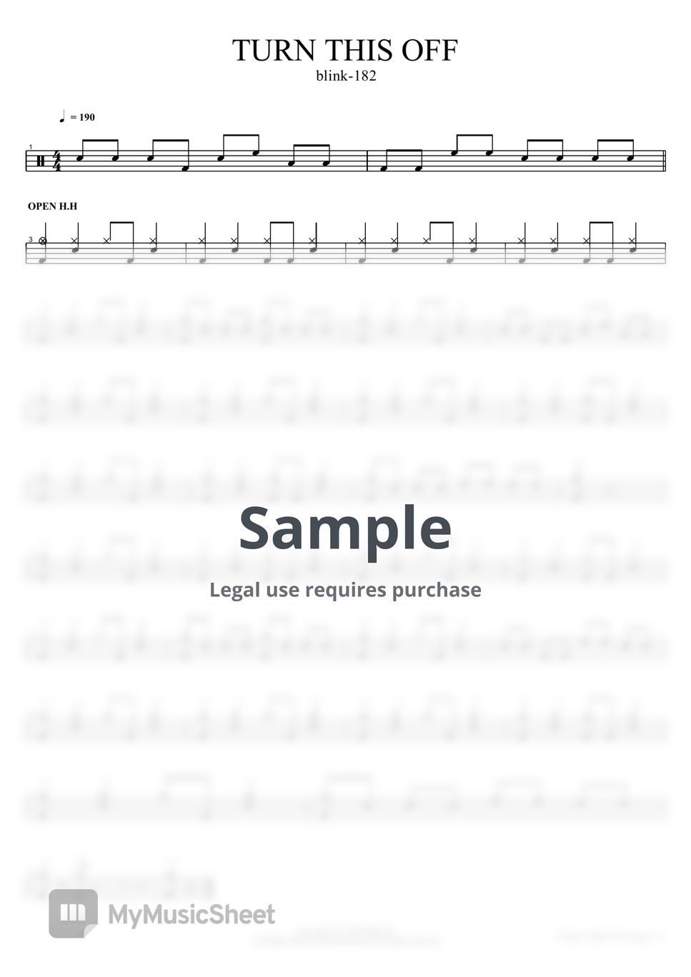 blink182 - TURN THIS OFF Sheets by COPYDRUM
