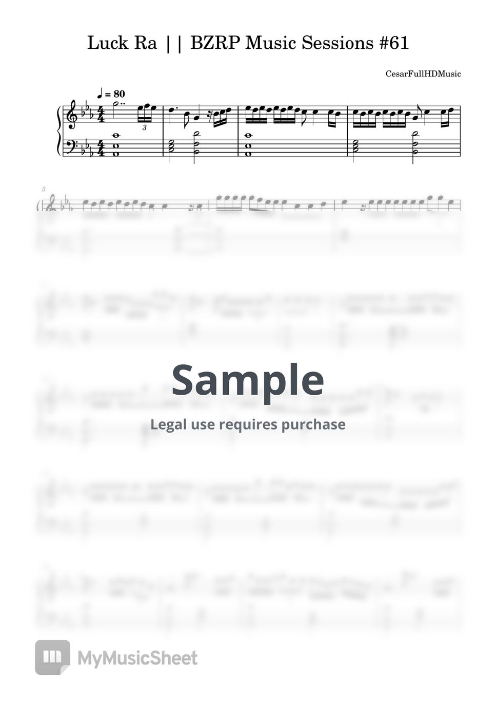 Luck Ra - BZRP - Music Sessions #61 Sheet Music