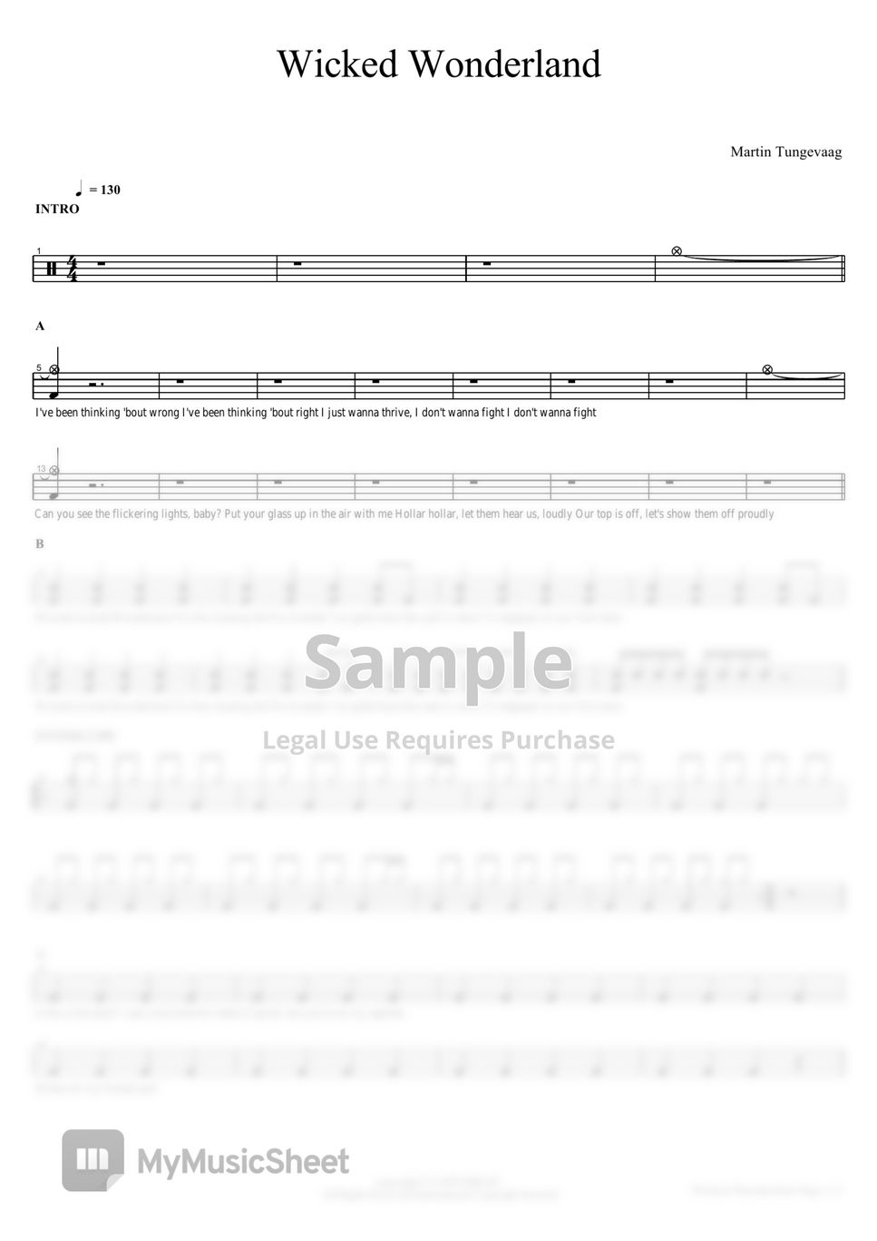 Martin Tungevaag - Wicked Wonderland 악보 by COPYDRUM
