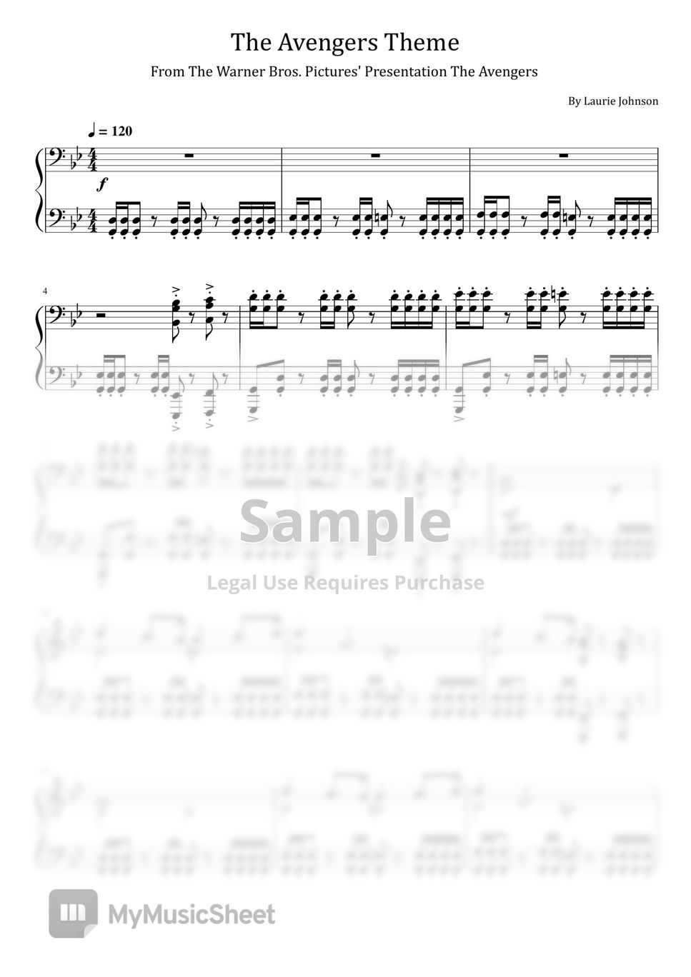 Laurie Johnson - The Avengers Theme (The Avengers Theme - For Piano ...