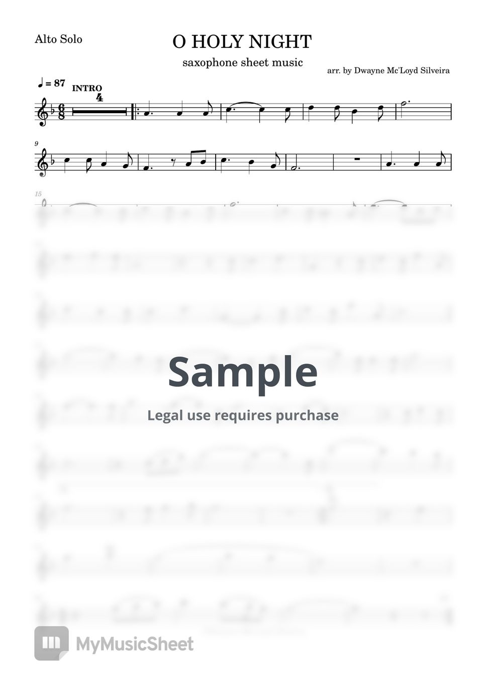 Mariah Carey - O Holy Night (Karaoke included) Sheet Music by Dwayne Mc'Loyd Silveira