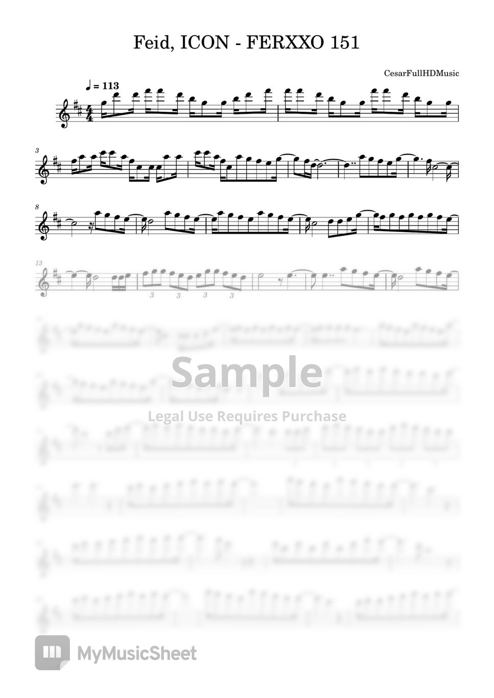 Feid, ICON - FERXXO 151 Sheet Music