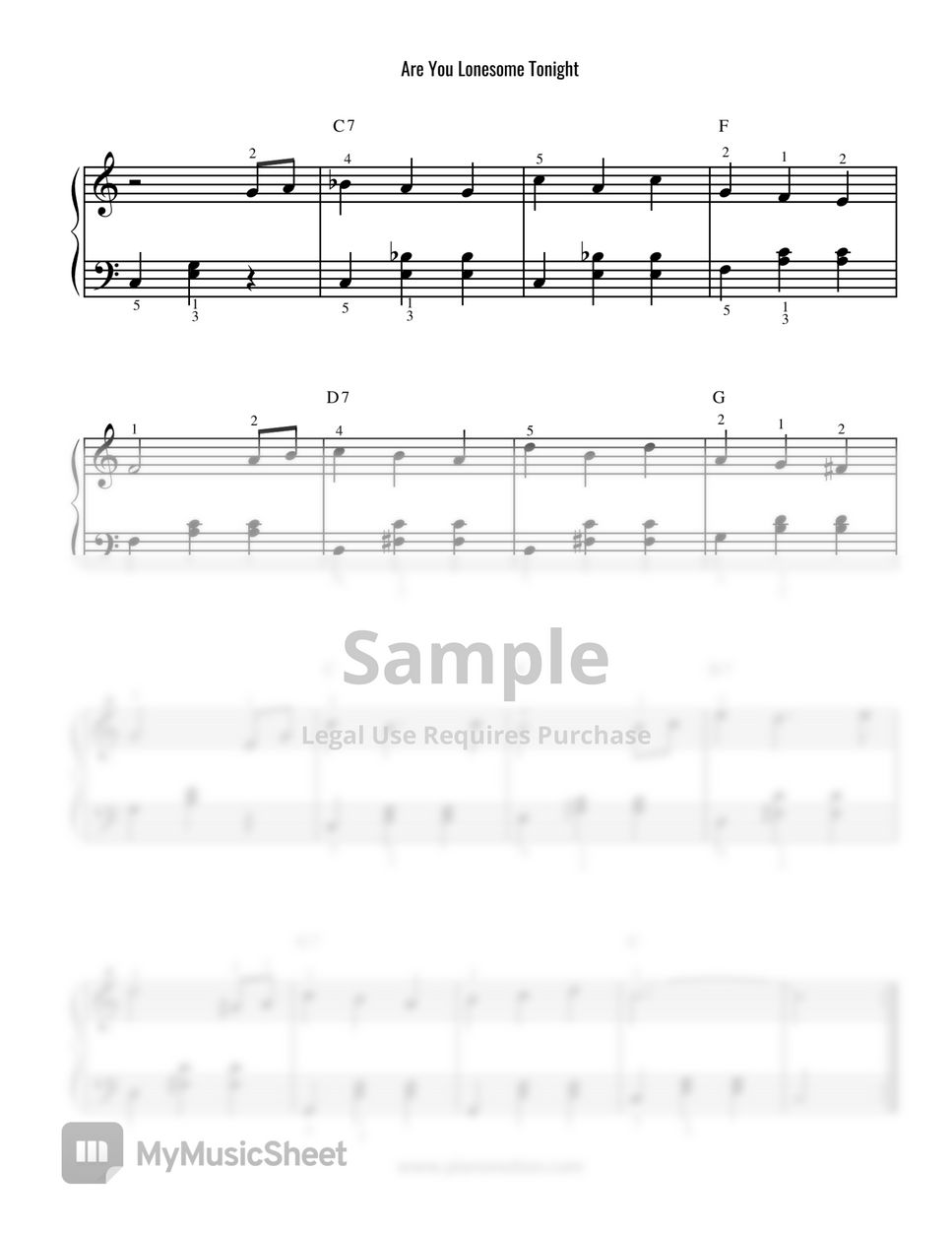 Elvis Presley - Are You Lonesome Tonight (Piano Solo) Sheets by Piano ...