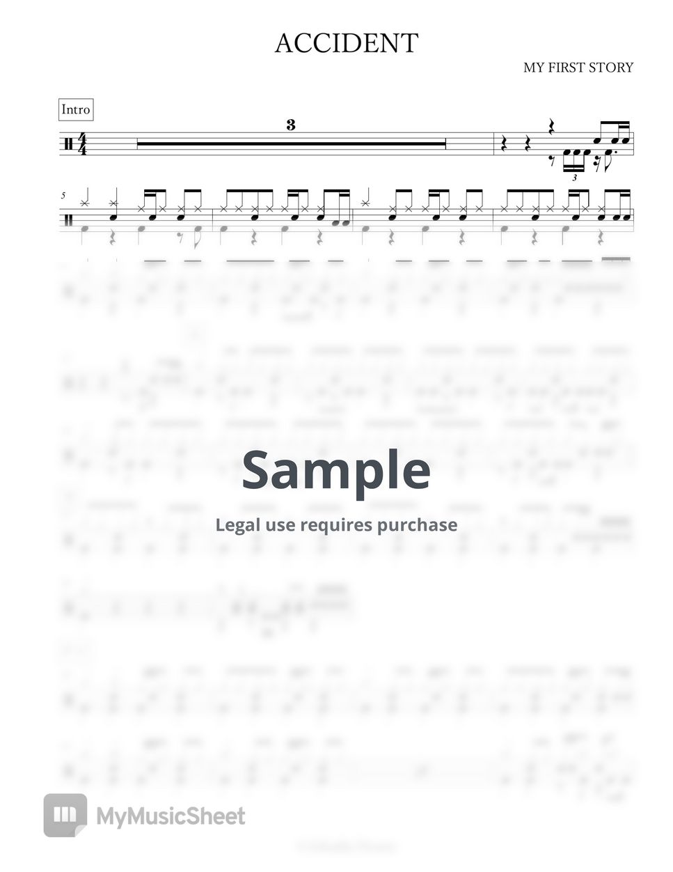 MY FIRST STORY - ACCIDENT Sheets by Arkadia Drums