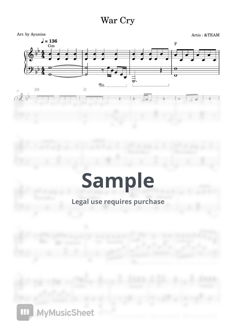 &TEAM - War Cry Sheet Music by Ayunisa C.