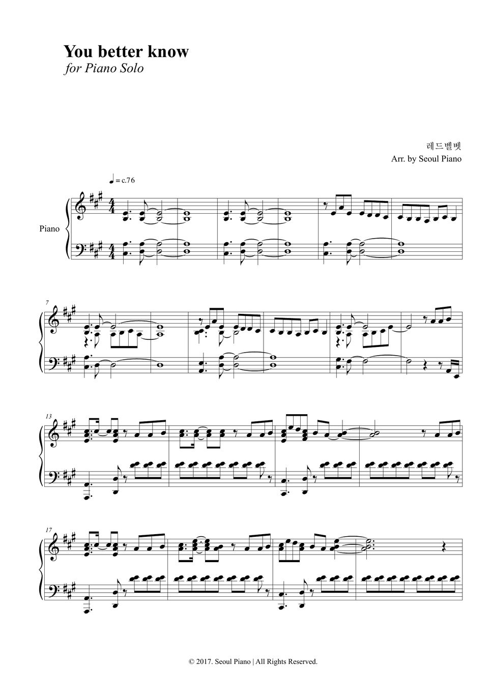 Red Velvet - You better know Sheet