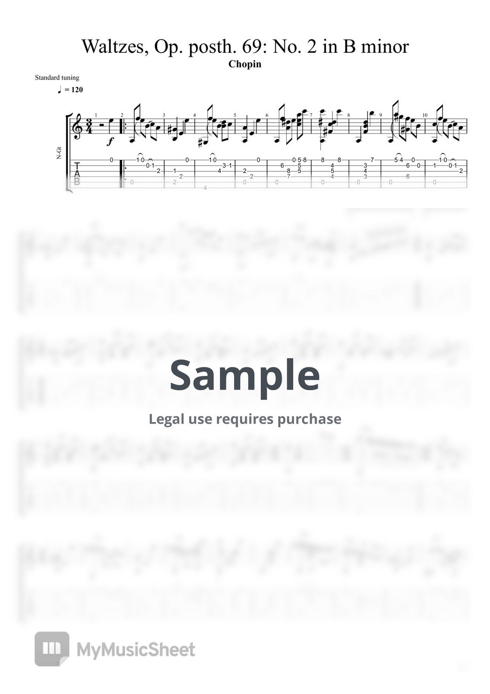 Chopin - Waltz Opus posth. 69 No 2 악보 by Nico Music