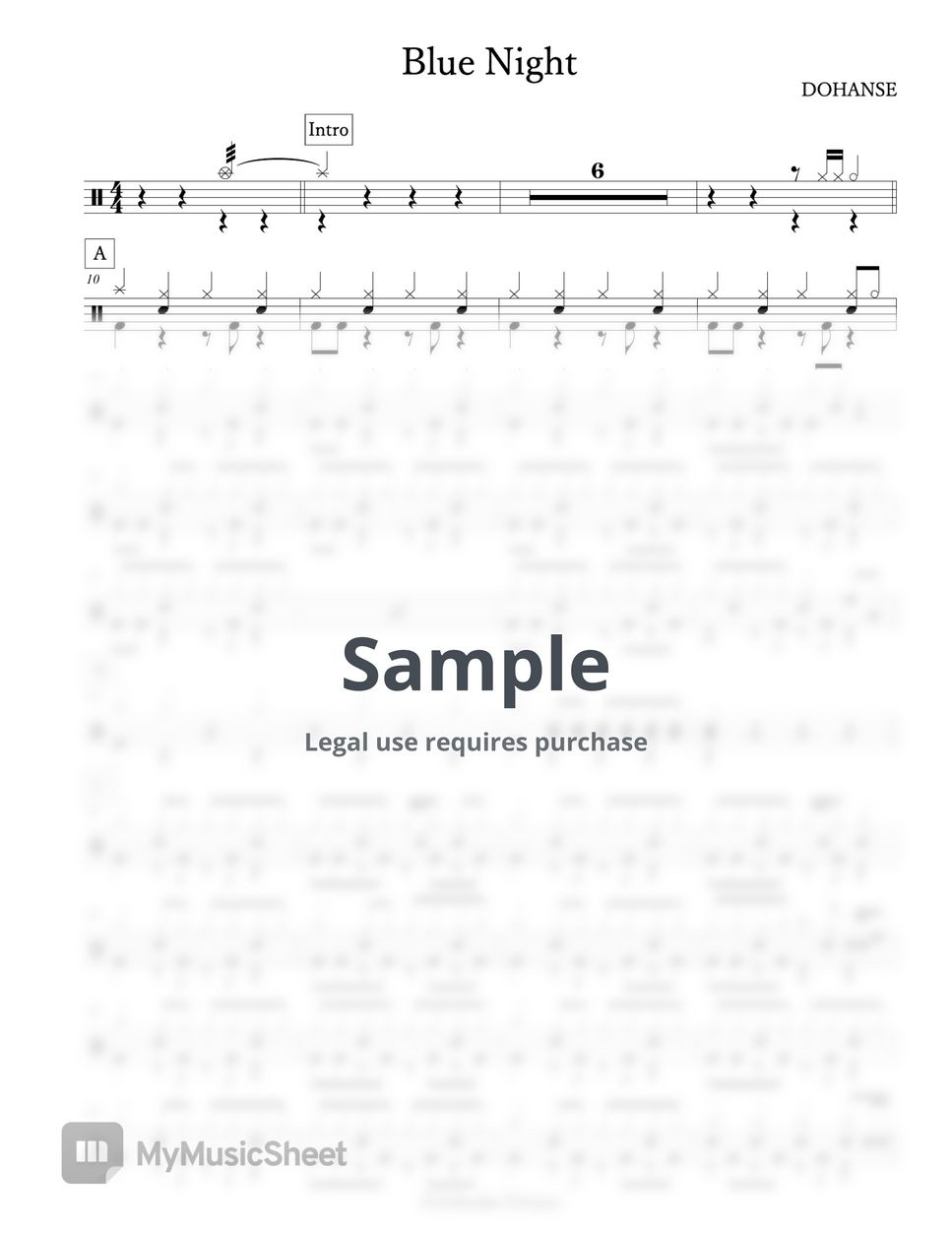 DOHANSE - Blue Night 악보 by Arkadia Drums
