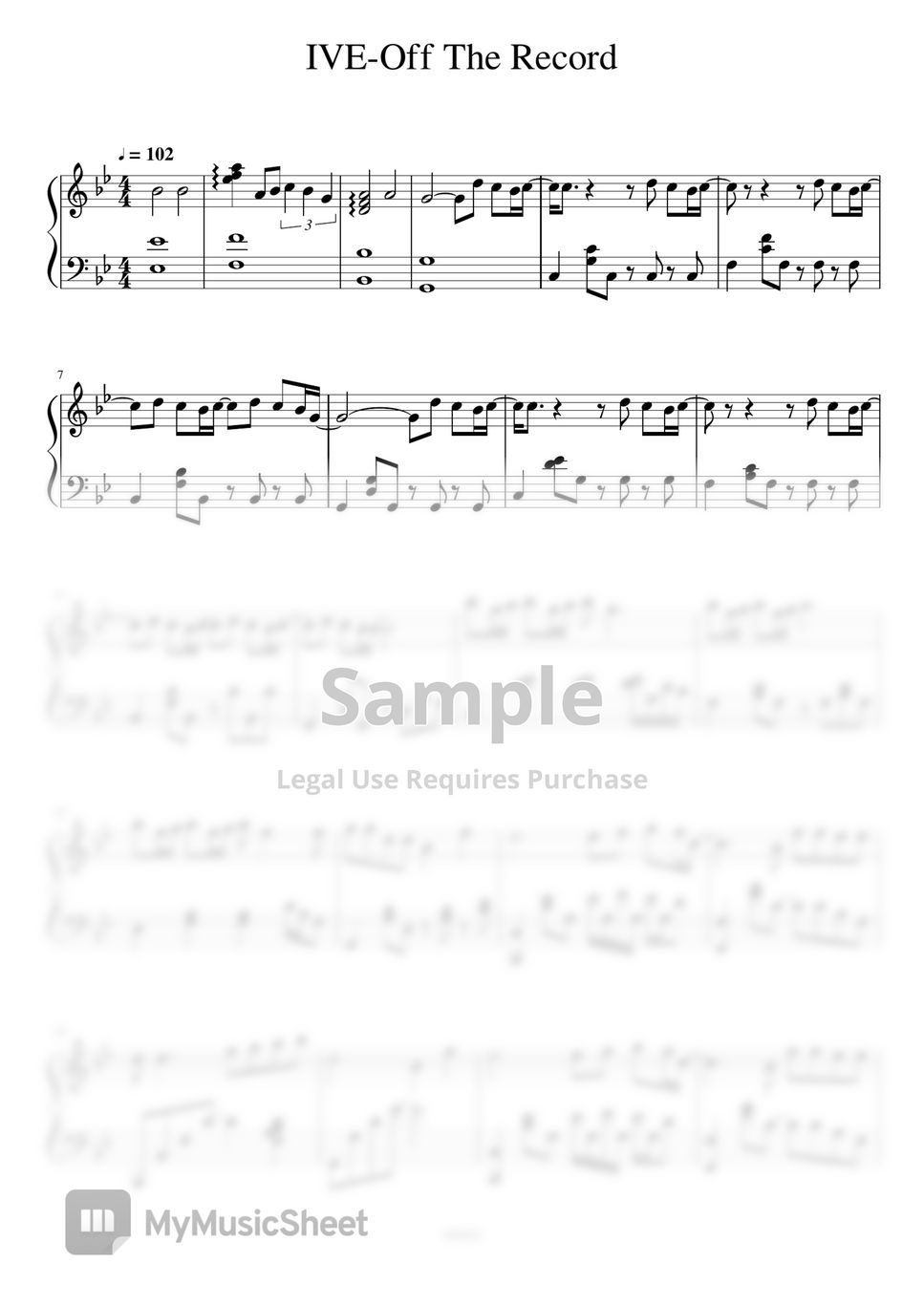 Ive - Off the record Sheet Music by Nipiano