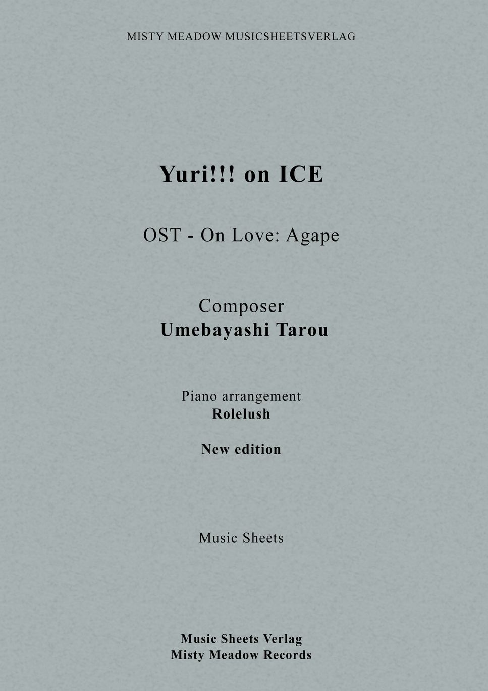 Umebayashi Tarou - Yuri!!! on ICE OST - On Love: Agape (NEW EDITION ...